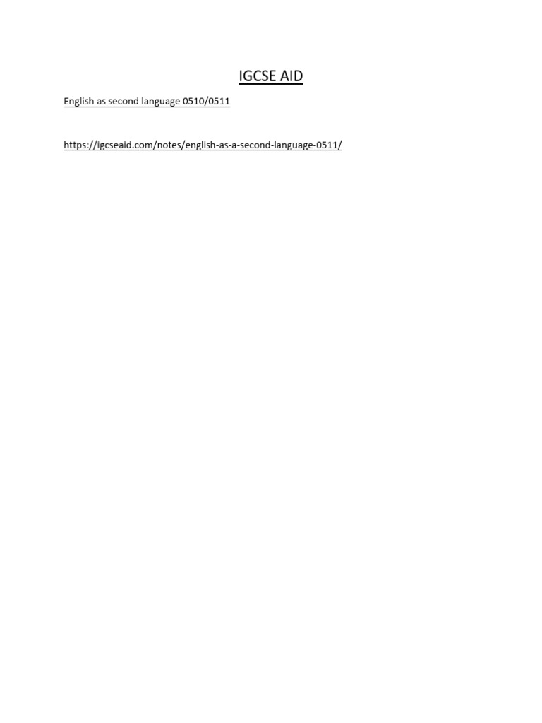 IGCSE AID English Notes | PDF