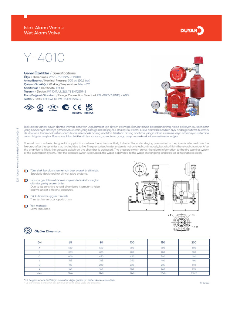 Duyar Vana Wet Alarm Valve1682515169 - 2 | PDF