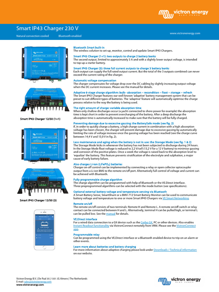 Smart IP43 Charger Overview and Features | PDF | Battery Charger ...
