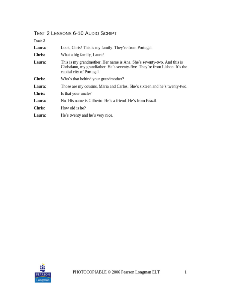 Family Talk: Meet Laura's Relatives | PDF