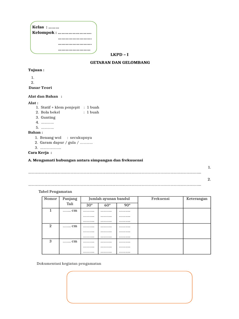 LKPD - Getaran Dan Gelombang | PDF