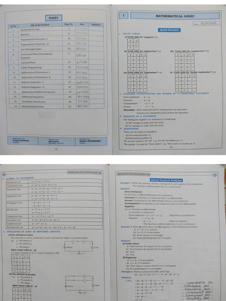 SYJC Science Maths Practical Journal Complete Solution of Uttam ...