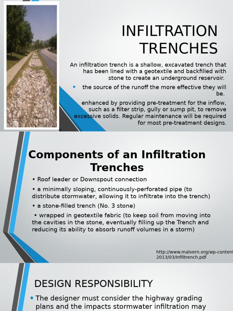 Infiltration Trench Design Overview | PDF | Surface Runoff | Stormwater