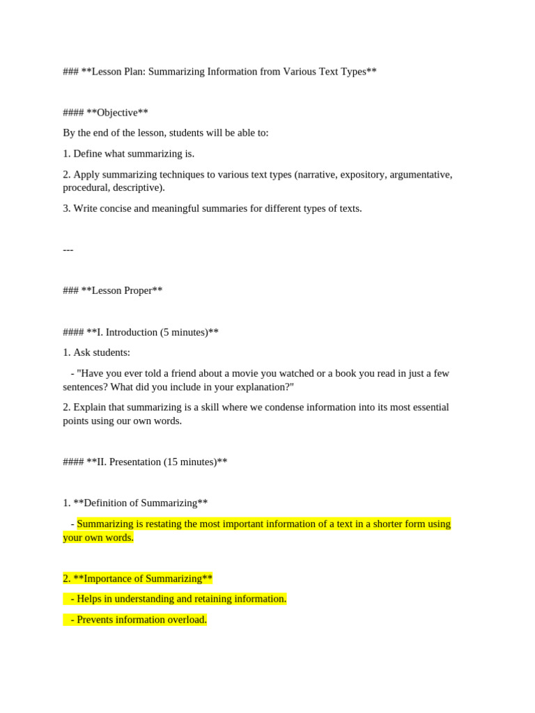 Q3-G5-ENG.SUMMARIZING | PDF | Information | Cognition