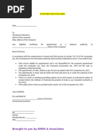 Auditor Appointment Consent Letter | PDF