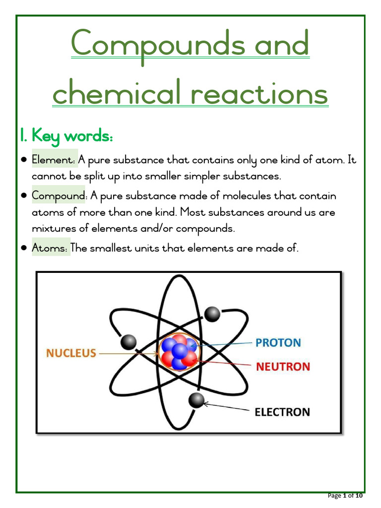 Understanding Compounds and Reactions | PDF | Chemical Compounds ...