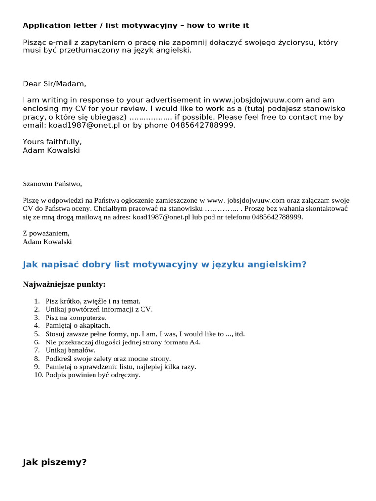 Application letter-RULES | PDF