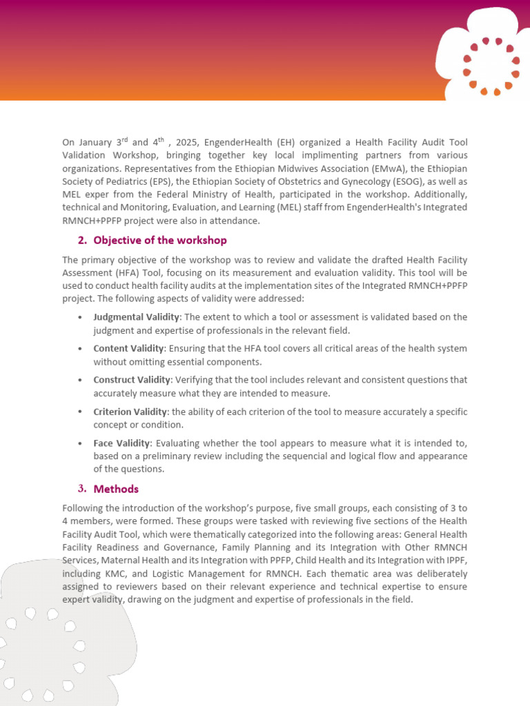 HFA Validation Workshop Report - TB | PDF | Validity (Statistics ...