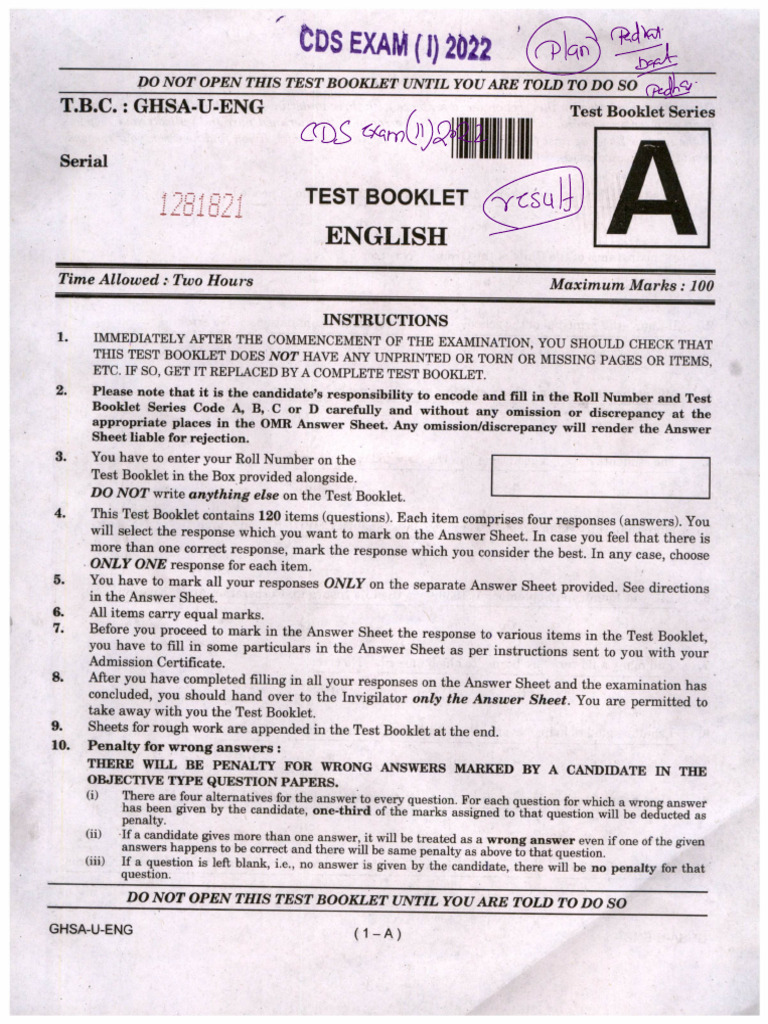 2022 PYQ English Solution | PDF