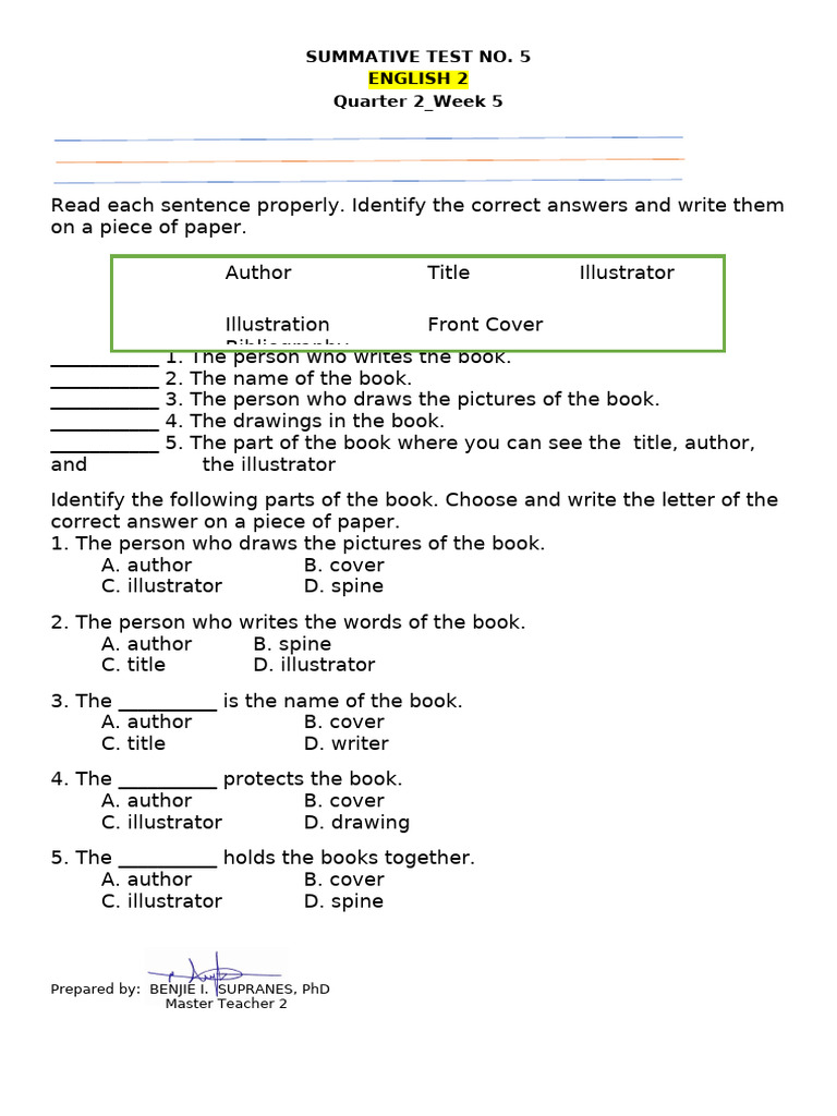 Q2 - SUMMATIVE TEST NO. 5 - Week 5 | PDF