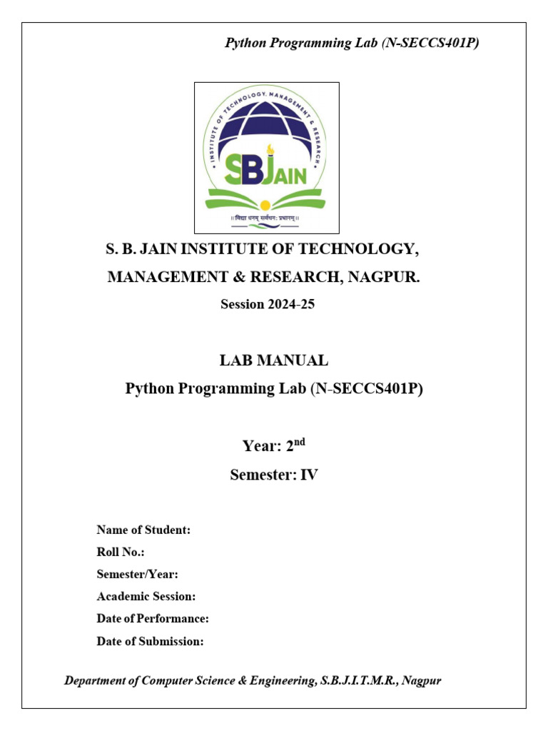 Pre _0 24_25 Lab Manual updated (2) | PDF | Python (Programming Language) | Integrated ...