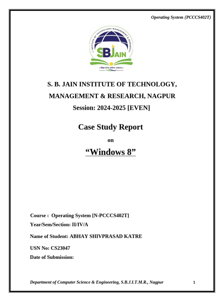 Case Study Report Format | PDF | Process (Computing) | Windows 8