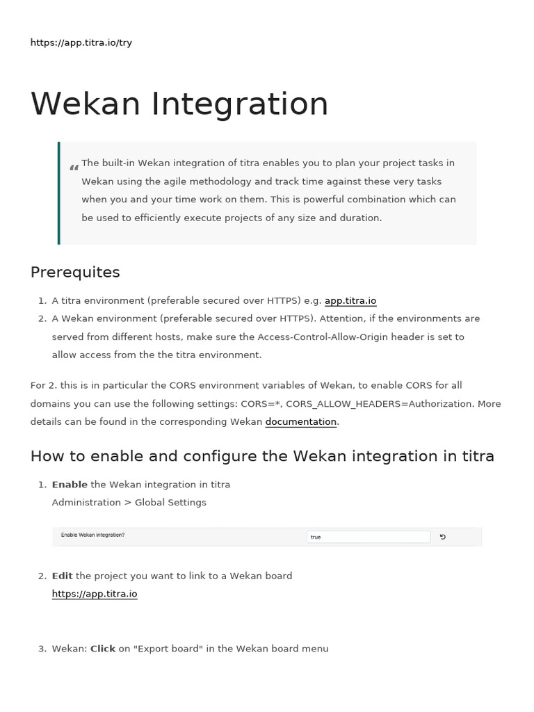 Wekan Integration | PDF