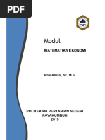 Materi Kuliah Matematika Ekonomi Tingkat 1 Semeste | PDF