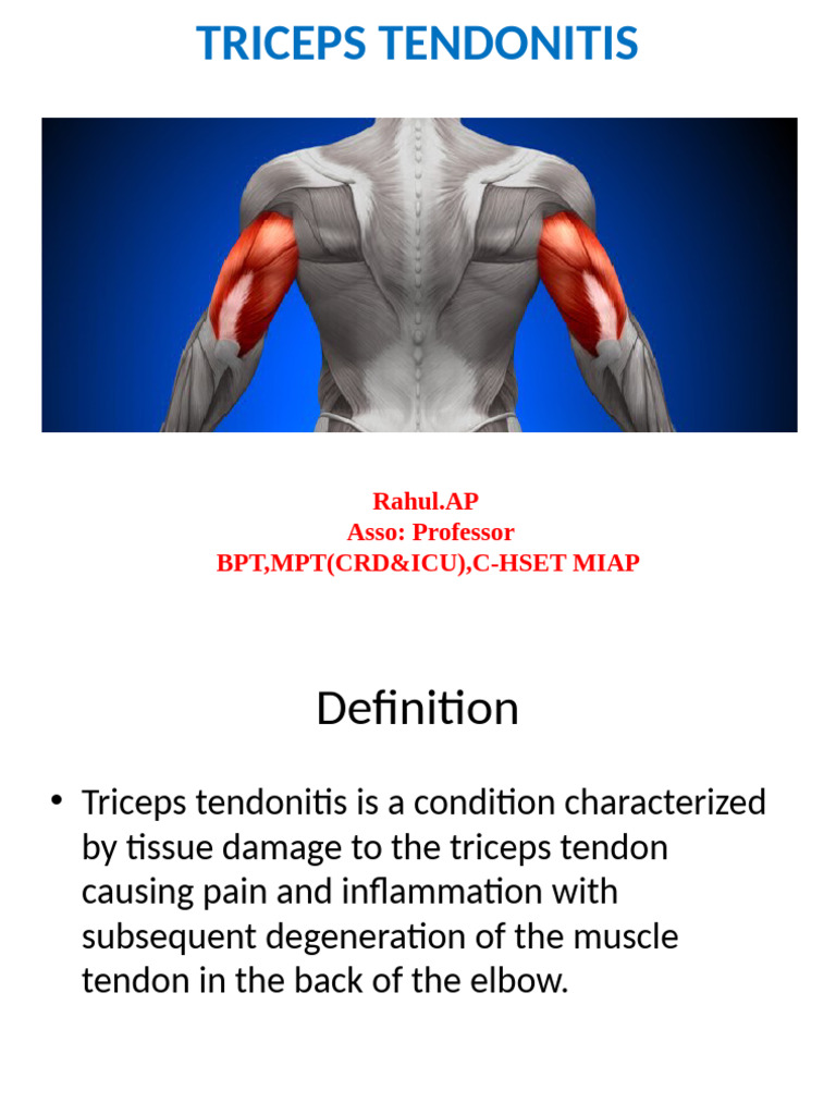 Understanding Triceps Tendonitis | PDF | Elbow | Physical Therapy