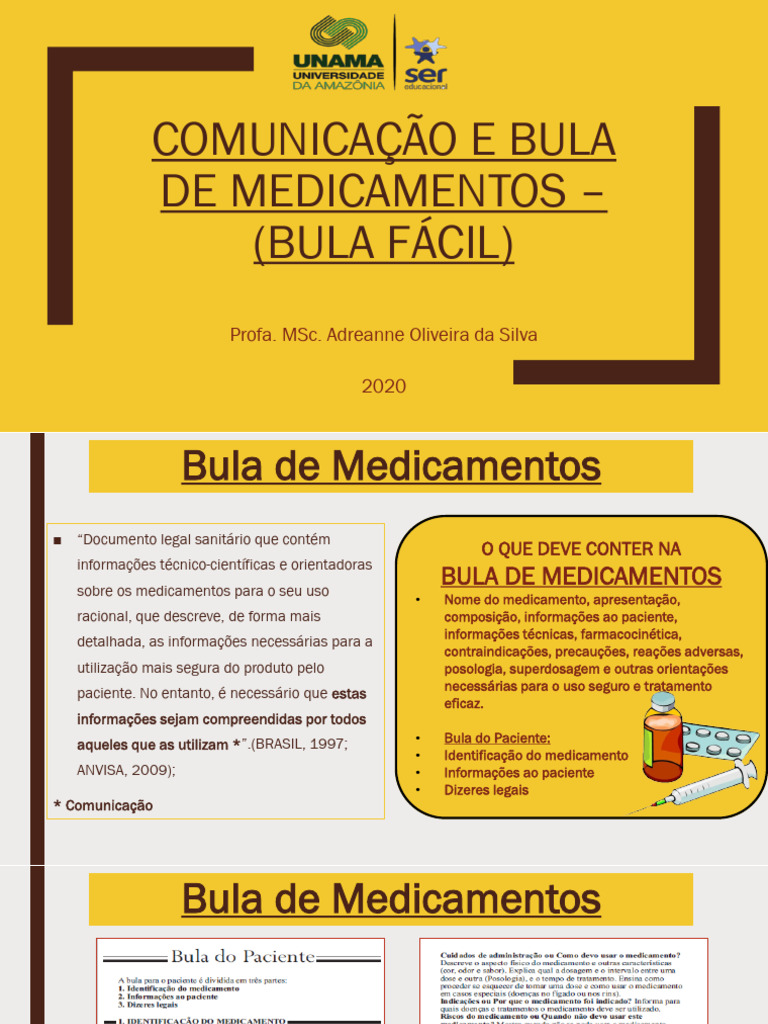 Bula de Medicamentos: Comunicação Eficaz | PDF | Comunicação | Medicina ...