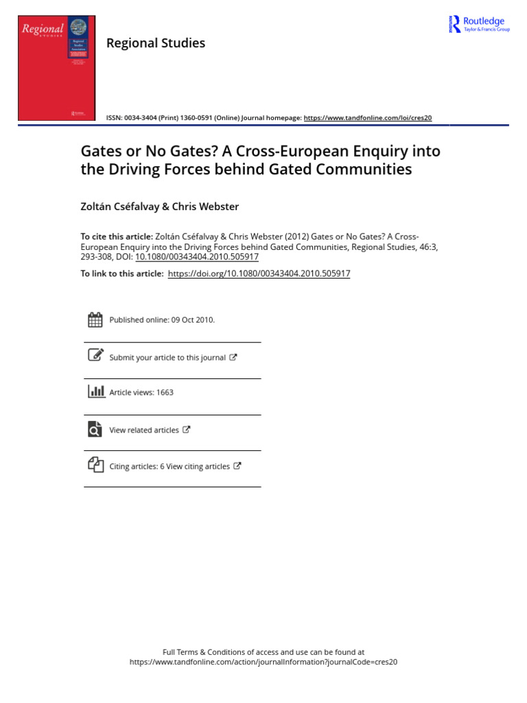 27 - Gates or No Gates A Cross-European Enquiry Into The Driving Forces ...