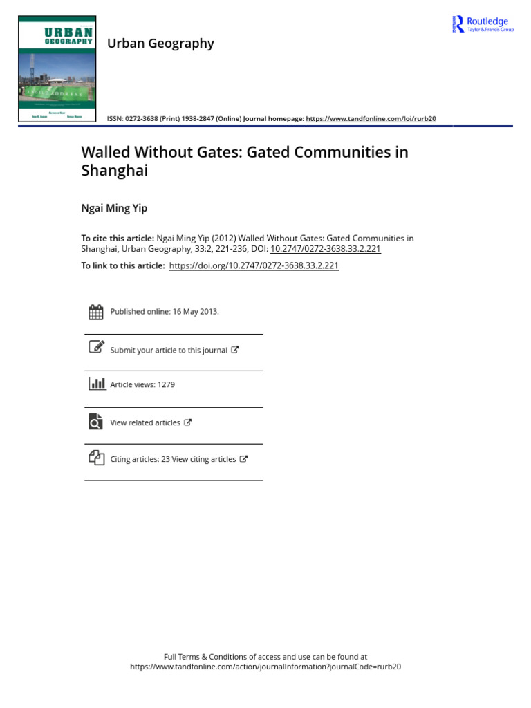 07 - Walled Without Gates Gated Communities in Shanghai | PDF ...