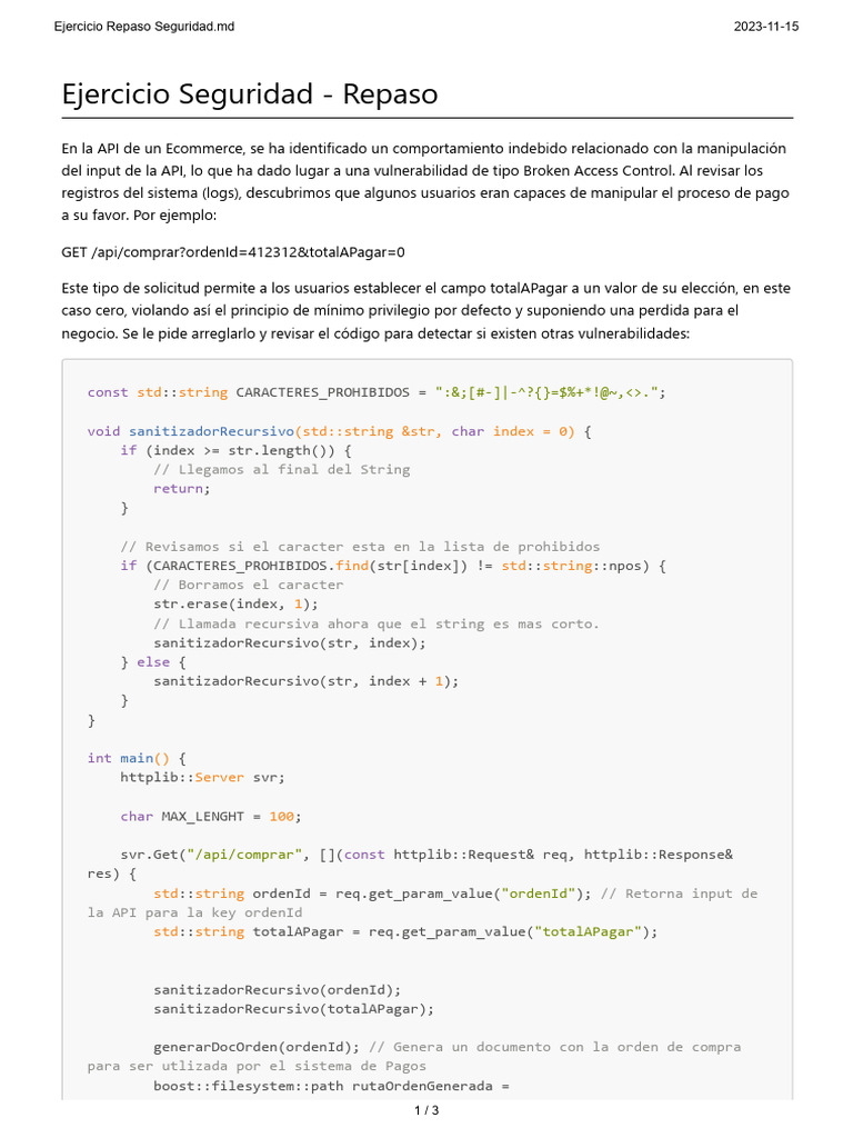 Ejercicio Repaso Seguridad | PDF | Autenticación | Ingeniería de software