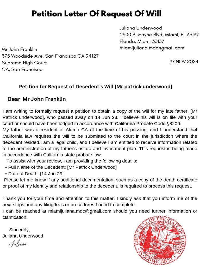Letter of Petition | PDF