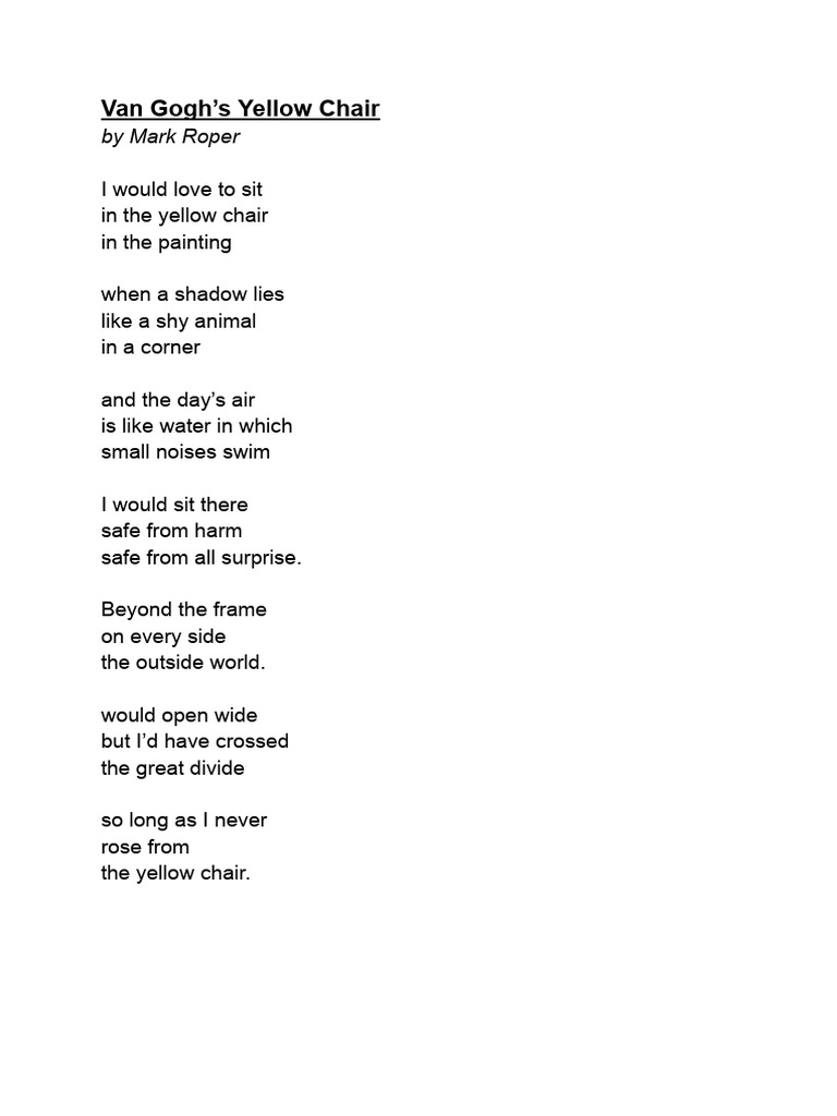 Yellow Chair Poem | PDF