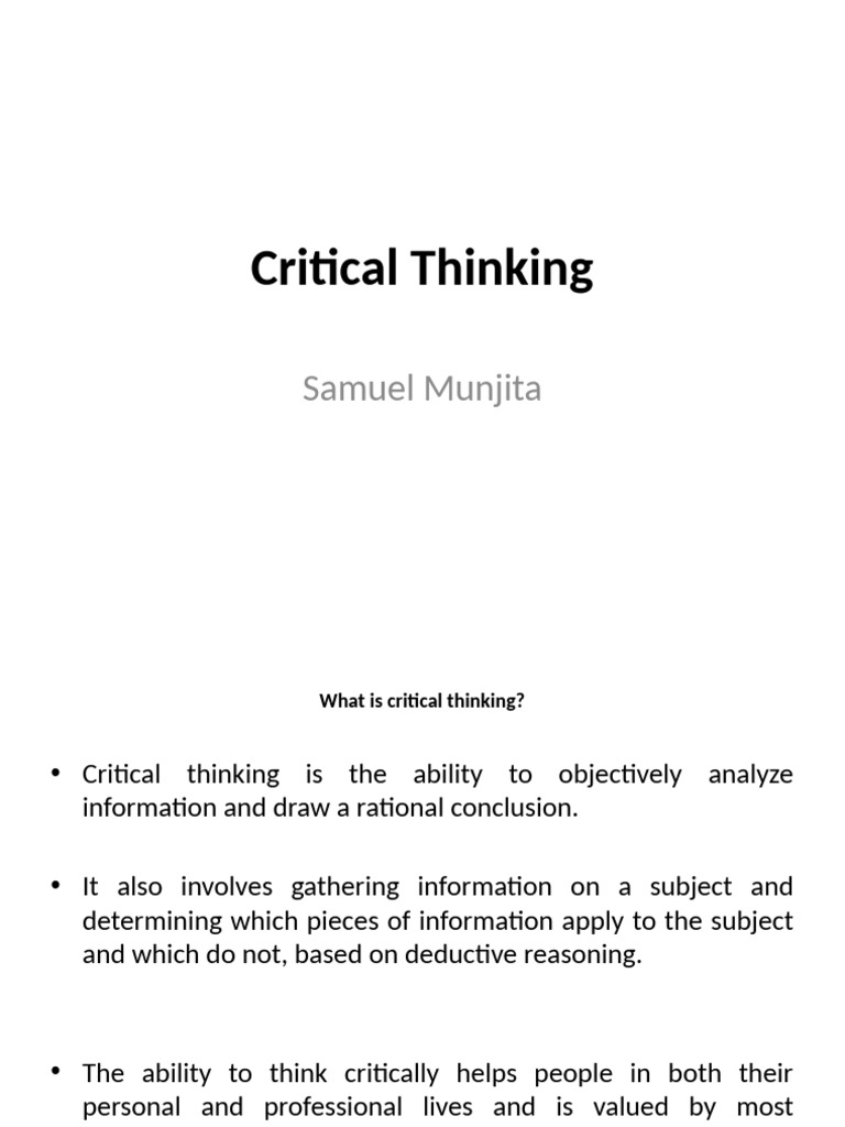 Critical Thinking | PDF | Critical Thinking | Thought