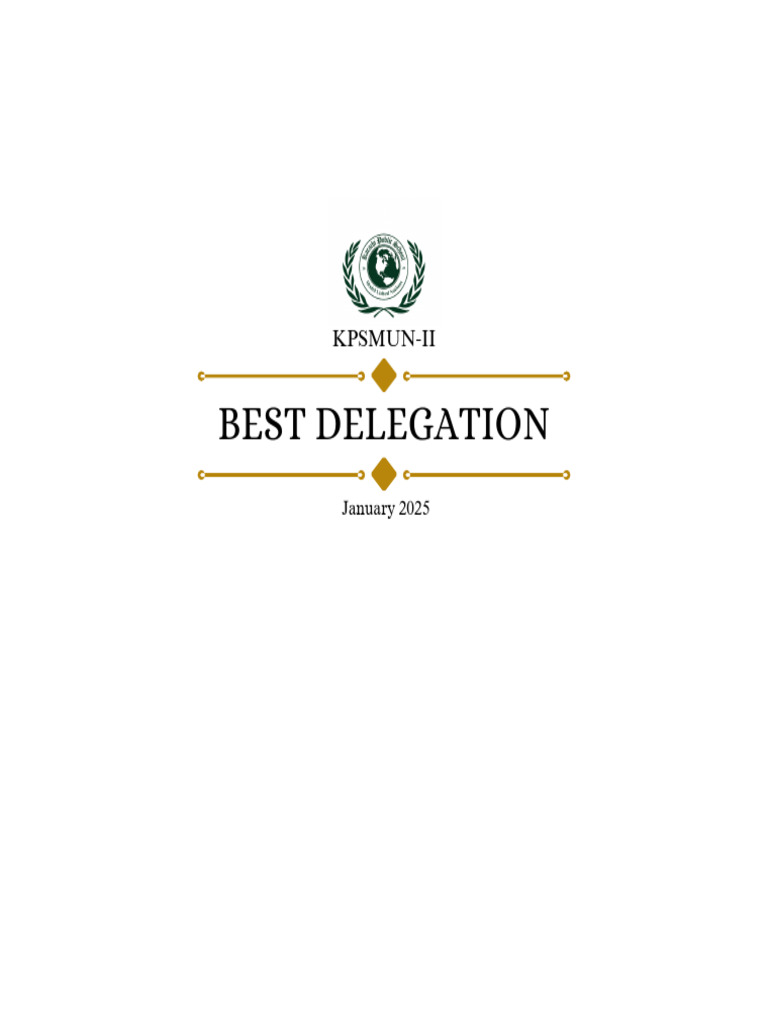 KPSMUN-II Best Delegation Award | PDF