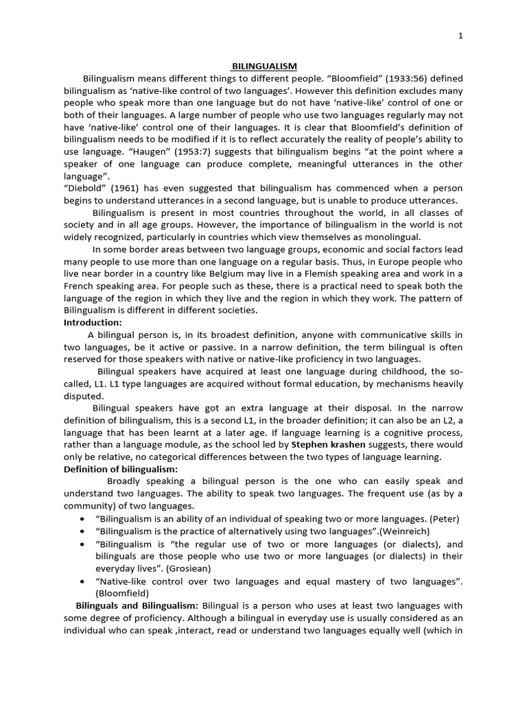 Bilingualism ND Multilingualism | PDF | Multilingualism | Second Language