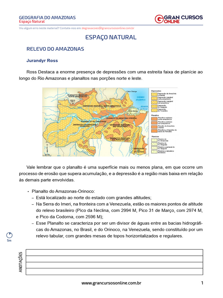 Relevo e Geografia do Amazonas | PDF | Rio Amazonas | Floresta Amazônica