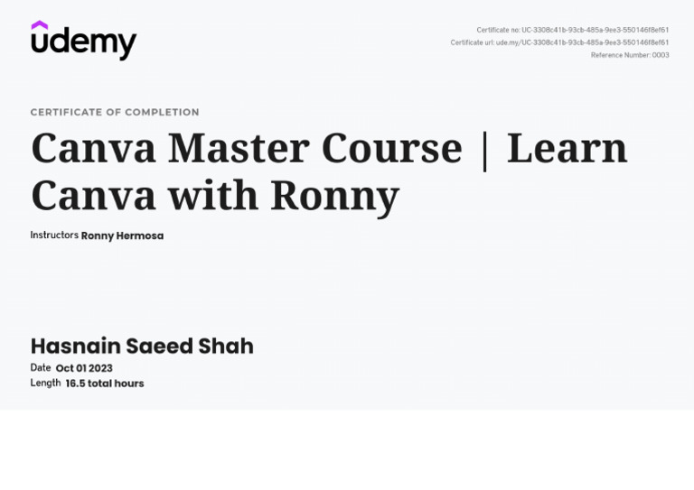 Udemy Certificate | PDF