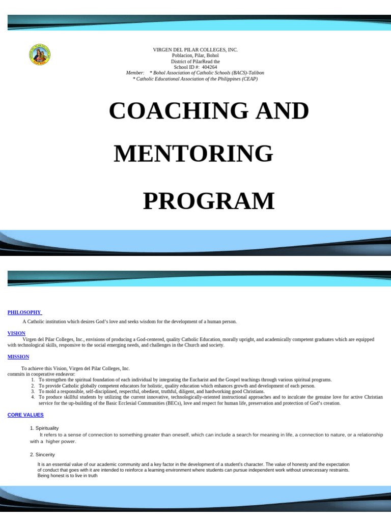 Coaching and Mentoring Program | PDF | Teachers | Mentorship