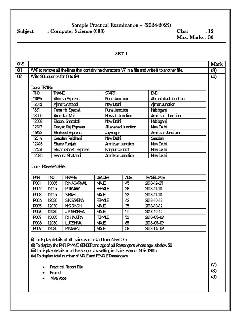 Sample Practical QP_241201_113548 | PDF