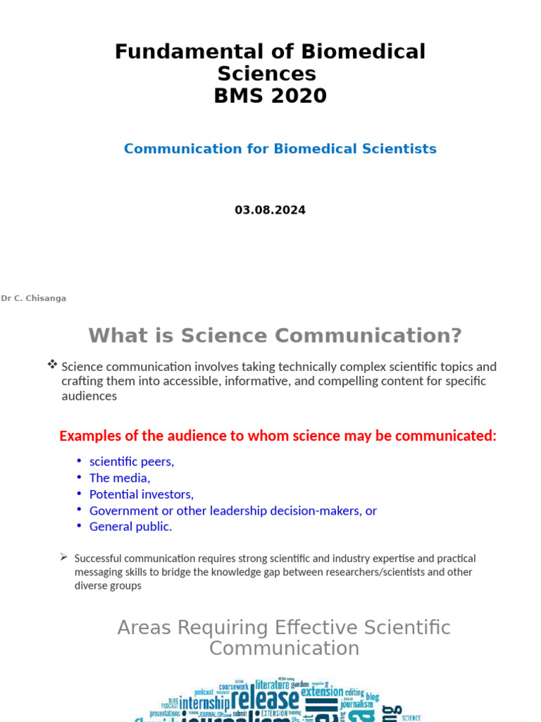 BMS 2020 - Communication For Biomedical Sciencetists | PDF | Science | Communication