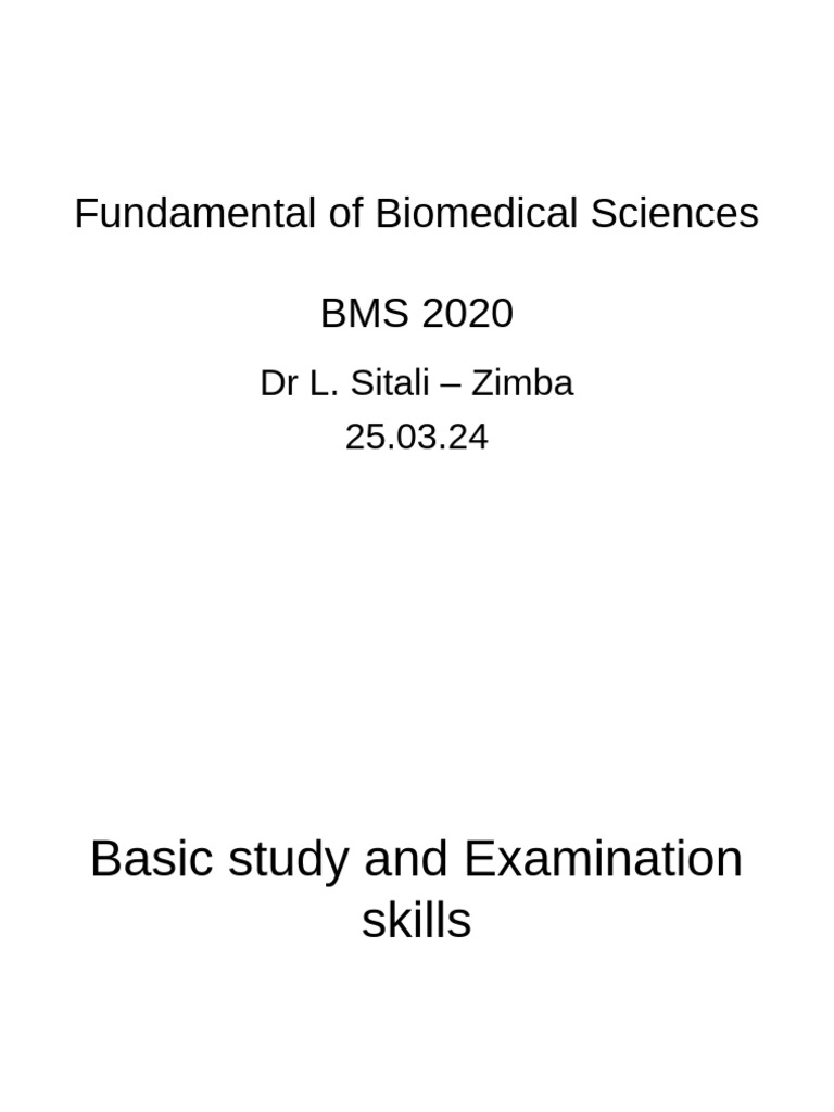 Essential Study Skills for Biomedical Sciences | PDF | Educational ...