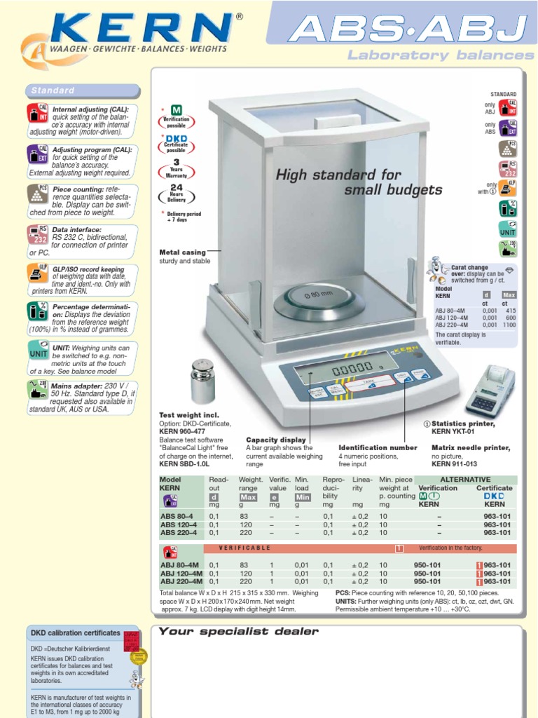 KERN | PDF | Kilogram | Weight
