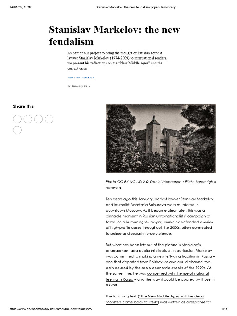 Markelov, Stanislav - The New Feudalism (Opendemocracy) | PDF | Wealth ...