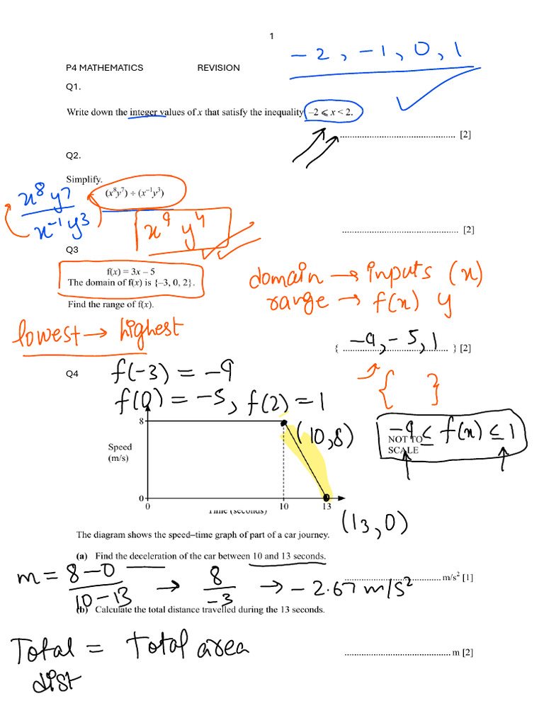 p4 Mathematics Solved Revision | PDF