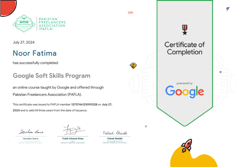 Certificates PAFLA | PDF