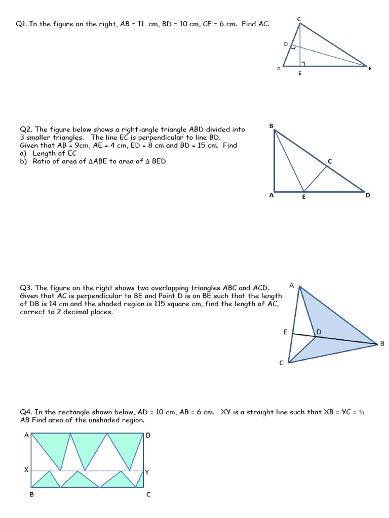 P5 math - Area of Triangles Set B | PDF | Area | Rectangle