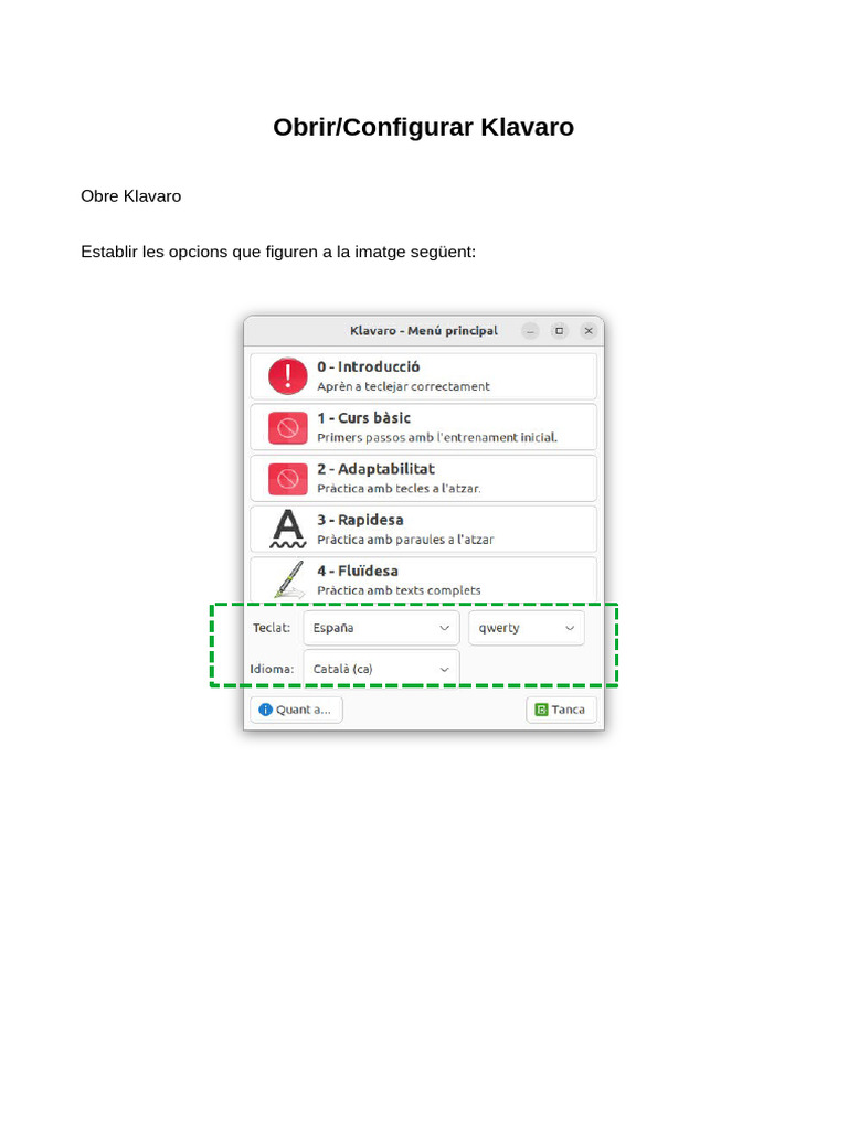 Configurar Klavaro (C) | PDF