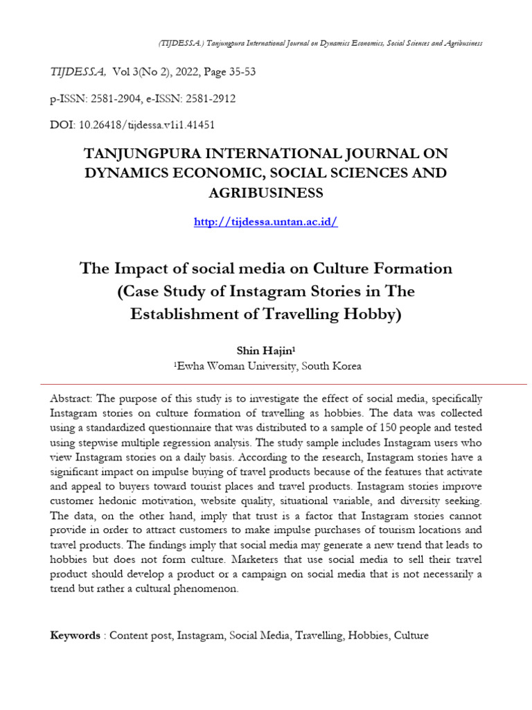 The Impact of Social Media On Culture Formation | PDF | Statistics ...