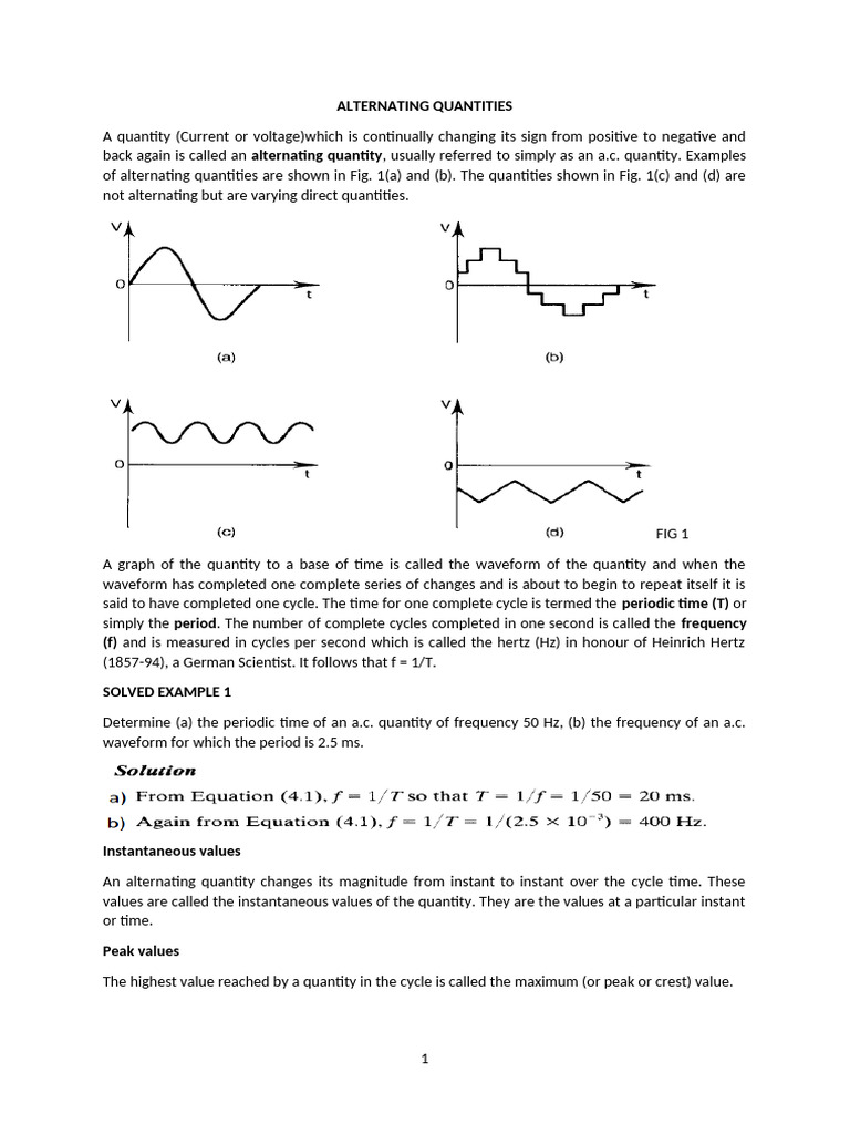 Understanding Alternating Quantities | PDF | Phase (Waves) | Root Mean Square