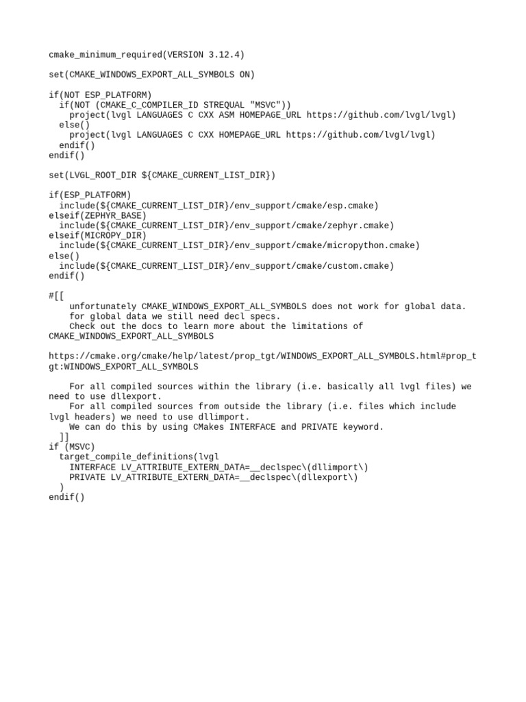 CMake Setup for LVGL Developers | PDF