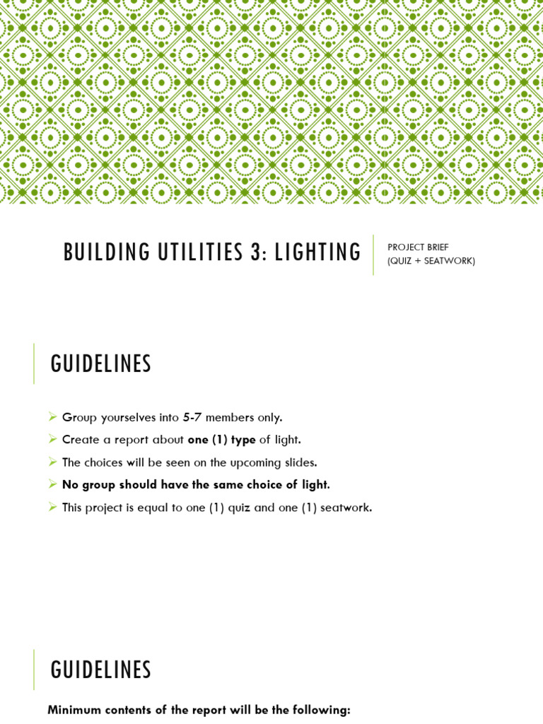 BU3 Lighting - Project Guidelines | PDF
