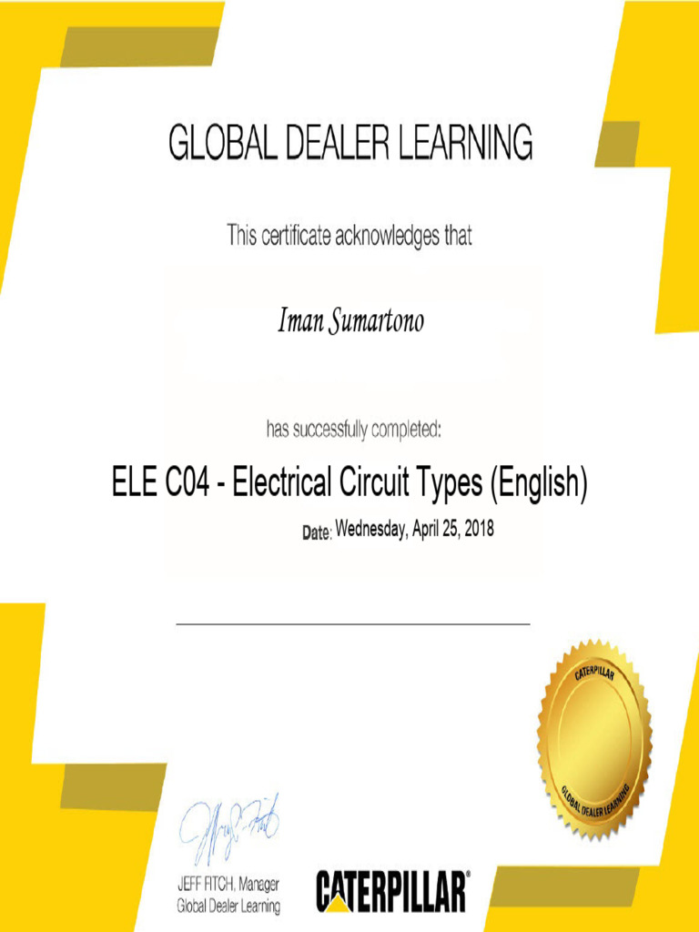 GDL - Certificate - Electrical Circuit Types | PDF