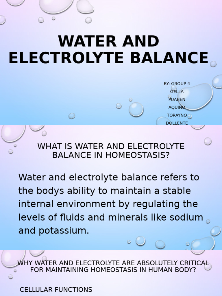 Water & Electrolyte Balance Guide | PDF