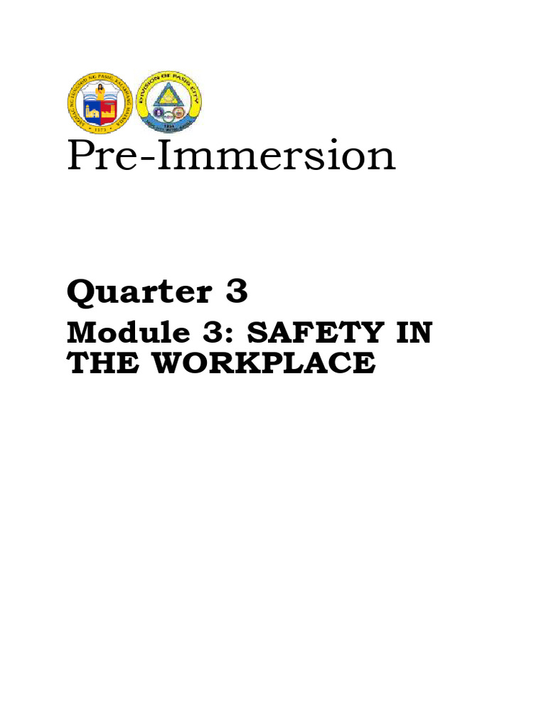Module 3 Safety in The Workplace | PDF | Occupational Safety And Health | Employment