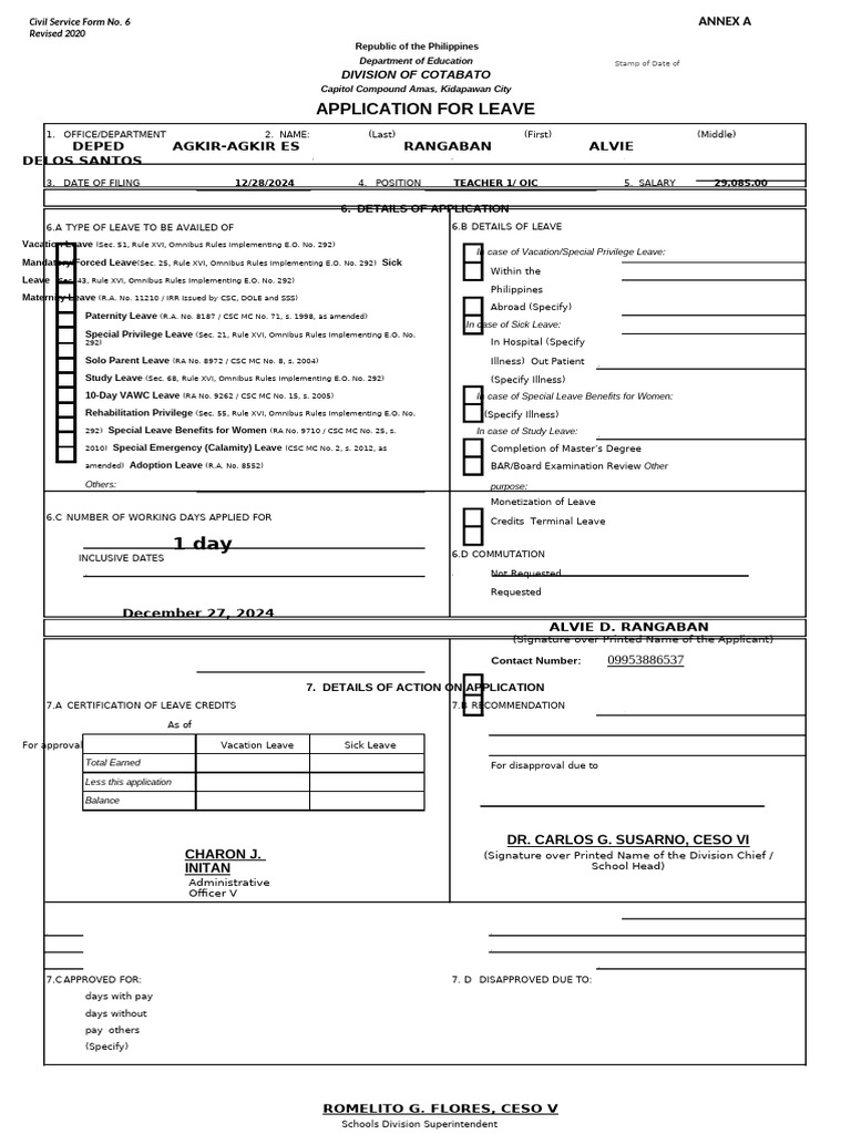 NEW-LEAVE-FORM (1) | PDF | Parental Leave | Surgery