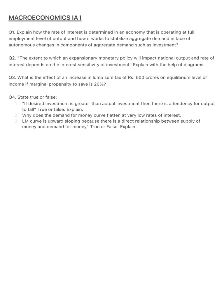 Macroeconomics Ia I | PDF