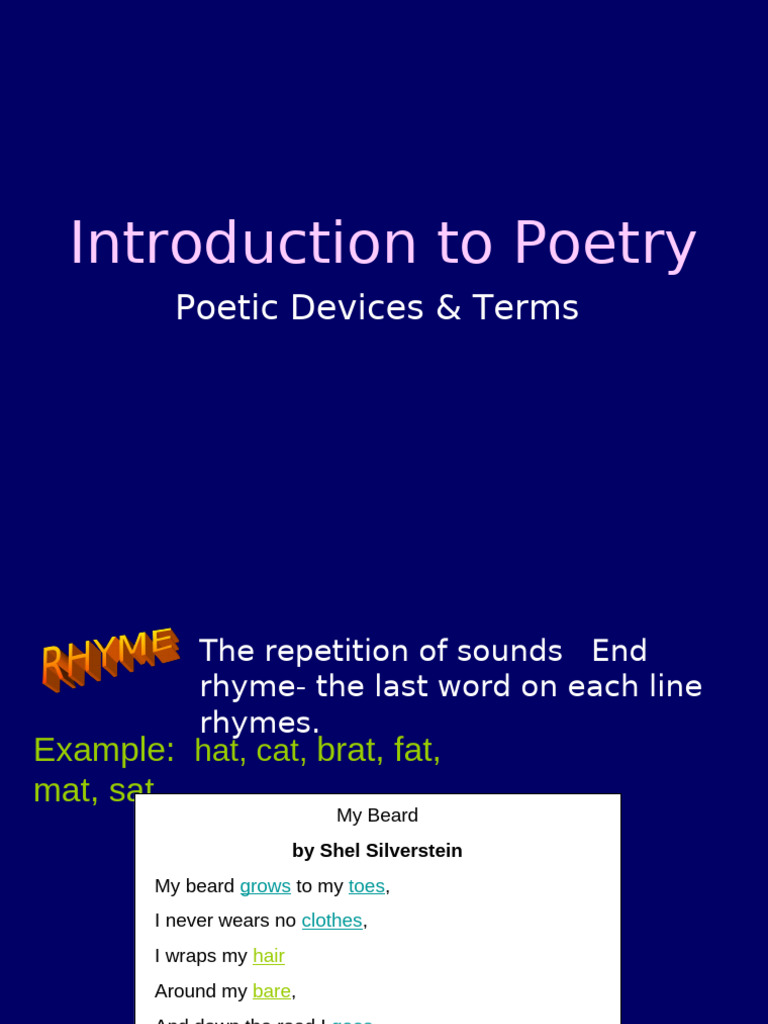 Poetic Devices Powerpoint | PDF | Poetry